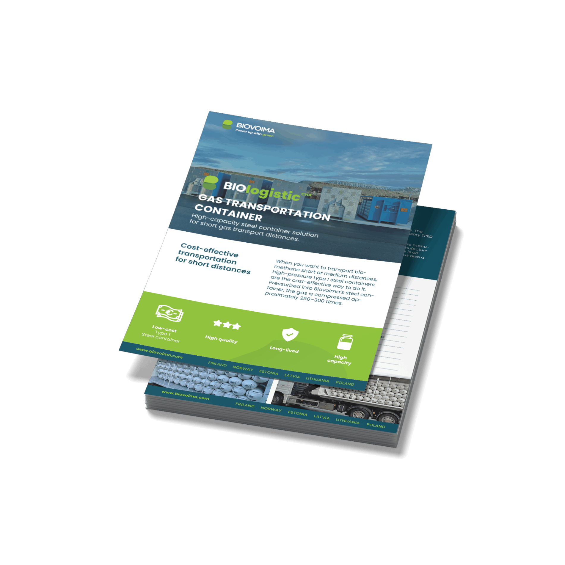 Gas transfer containers for the transport of compressed biomethane ...